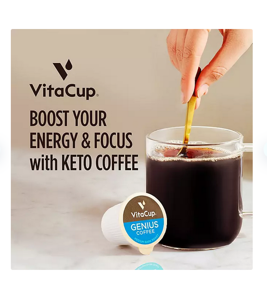 VitaCup Medium-Dark Roast Single Serve Coffee Pods, Genius Blend 60 ct ...
