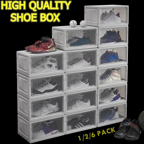 Thick Shoe Storage Boxes Freely Stackable Display Drawer Organizer ...