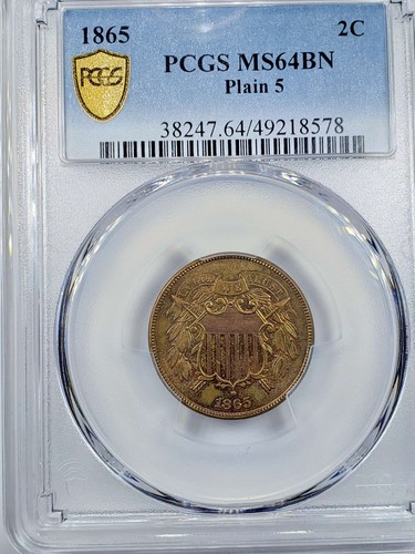 1865 2C Two Cent Piece PCGS MS64BN True View Gold Shield 🛡. | eBay