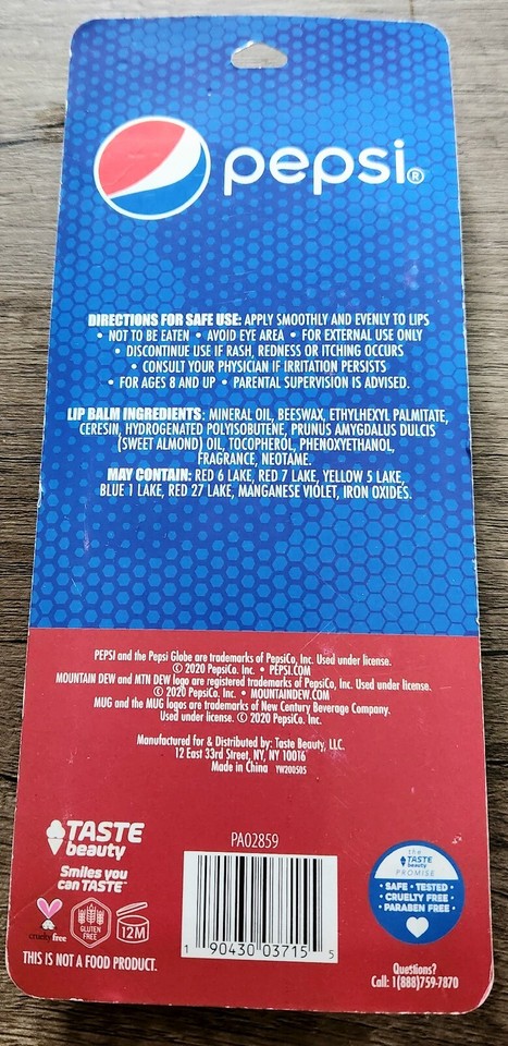 Pepsi 8 Flavored Lip Balms Chapstick Mountain Dew Mug Root Beer 8 Pack ...
