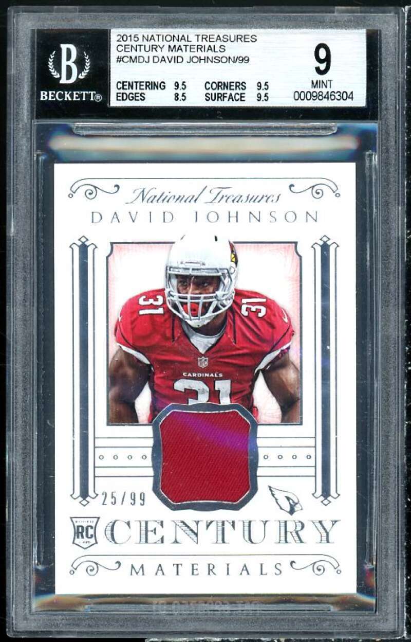 David Johnson Rookie Card 2015 National Treasures Century Materials # ...