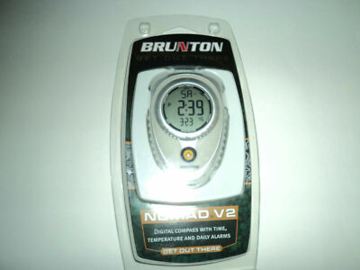 BRUNTON V2 DIGITAL COMPASS WITH TIME, TEMPERATURE AND DAILY ALARMS, NEW ...