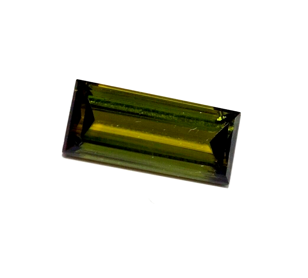 1x Tourmalines - baguette verte facettée 14.70x6.44x4.42mm 3.85ct ...