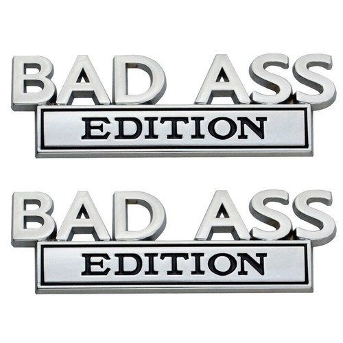2× Metal BAD ASS Edition Chrome Car Truck Fender Dash Emblem Badge ...