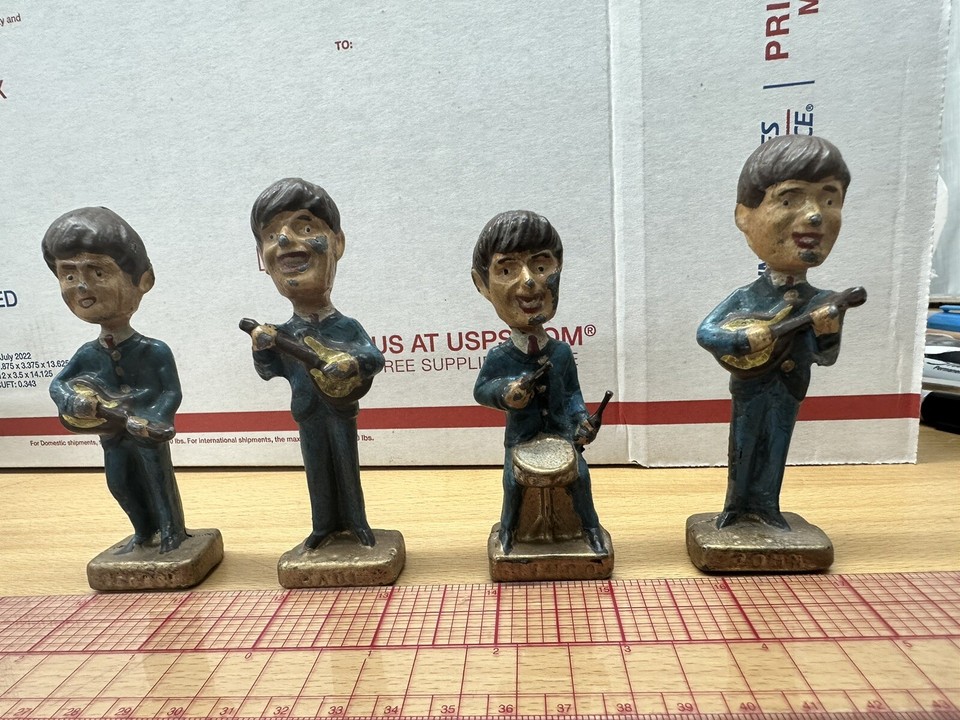 Hand Made The Beatles Figure Set w Instruments Crafted In Arizona 1 Of ...