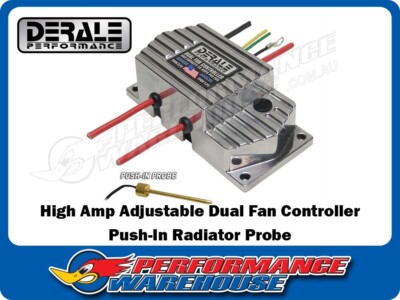 Derale High Amp Adjustable Dual Electric Fan Controller Push-In Probe ...