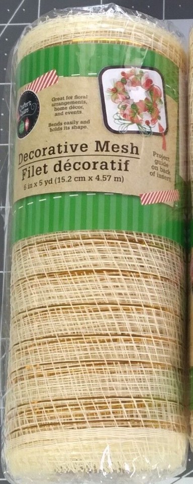 6"x5 yd Deco Mesh Roll Metallic Spring Easter Floral Craft Wreath ...