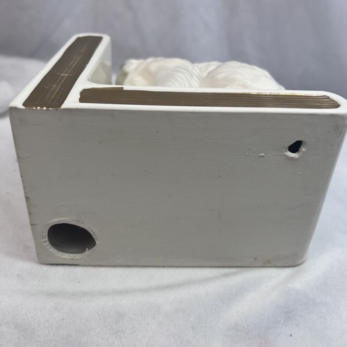 Vtg Lefton White Persian Cat Bookend Left Side Kitty Blue Eyes Figurine ...