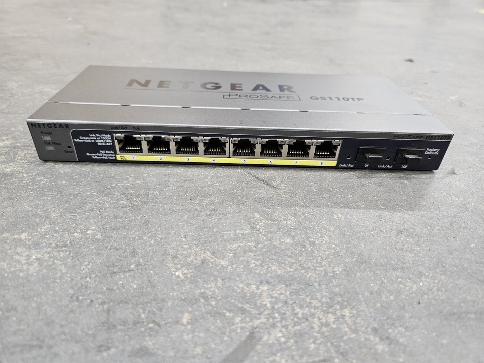 Netgear GS110TP Prosafe 8-Port PoE Gigabit Smart Switch | eBay