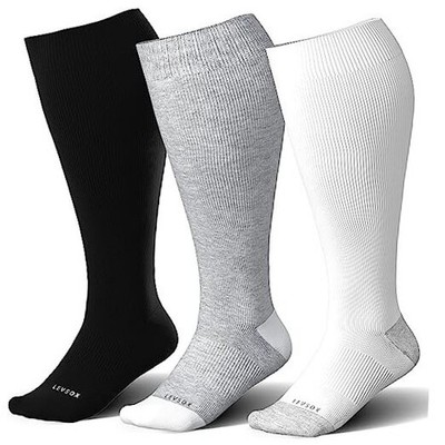 Wide Calf Compression Socks for Women&Men XX-Large 3 Pair-black/White ...