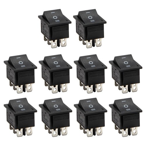 10X 6-Terminals 3 Position ON/OFF/ON DPDT Boat Rocker Switch 16A 250VAC ...