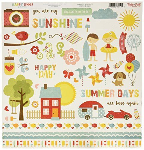 Echo Park Paper Happy Summer Cardstock Stickers 12"X12"-Element | eBay
