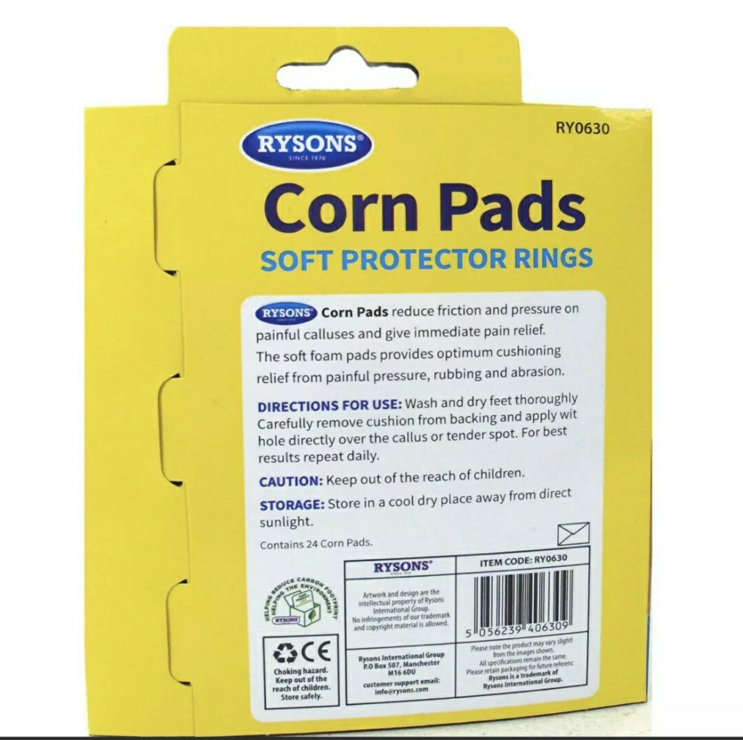 24 pcs Corn Pads Round Foam Cushion Adhesive Protective Ring Plasters ...