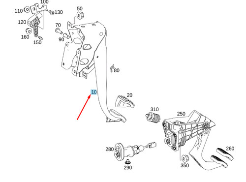 NEW MERCEDES-BENZ VITO W447 BRAKE PEDAL LHD A4472900101 ORIGINAL NO ...