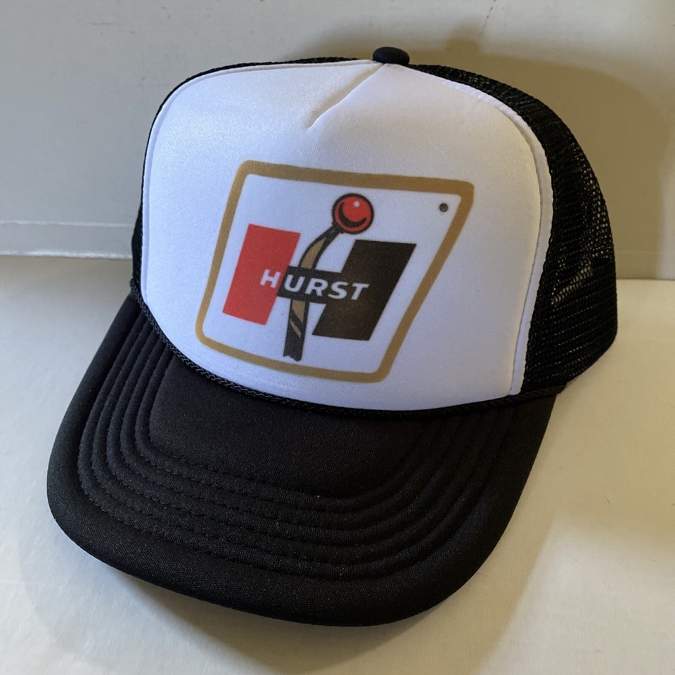 Vintage Hurst Shifters Hat NASCAR Trucker Hat snapback Black Mesh Cap ...