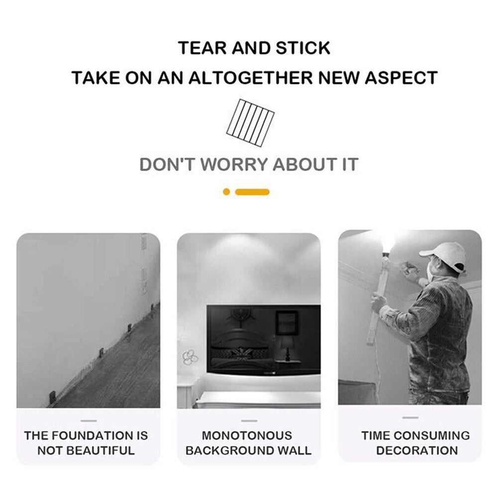 2.3M Self-Adhesive Wall Trim Line Skirting Border Decor Sticker/Wall ...