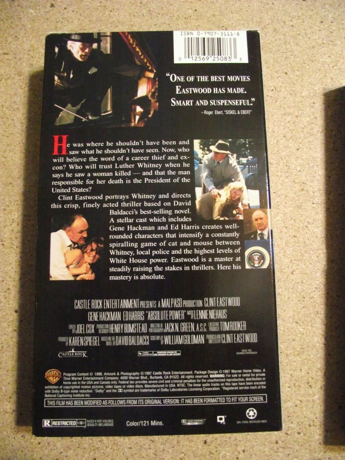 Absolute Power (VHS 1997) C2508. Clint Eastwood, Gene Hackman, Ed ...