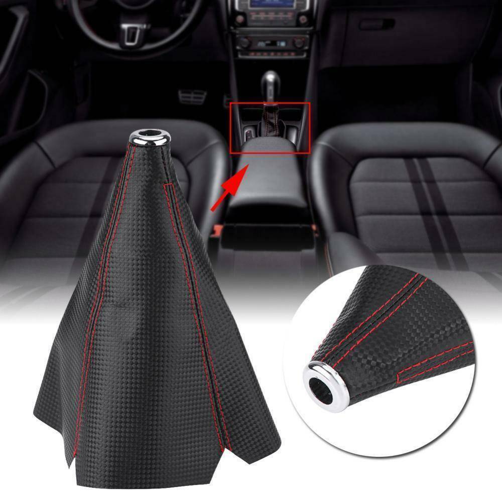 Black PU Leather Car Gear Shift Stick Gaiter Boot Dust Proof Car Cover ...
