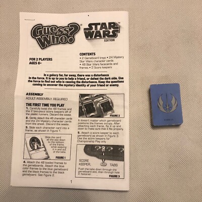 Milton Bradley Guess Who Star Wars Board Game Parts Replacement Cards ...