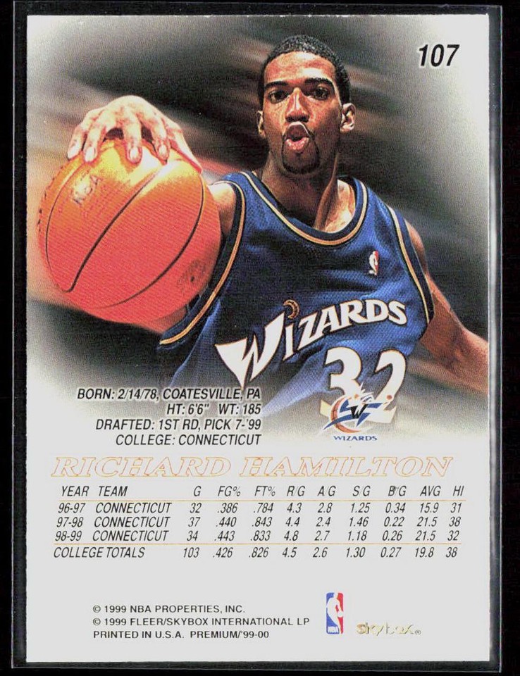 1999-00 SkyBox Premium #107 Richard Hamilton Washington Wizards | eBay