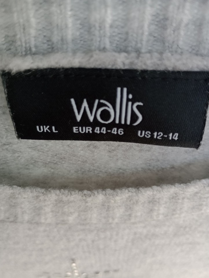 Women's Light Grey Jumper with Metallic Silver Star Decoration On Front ...