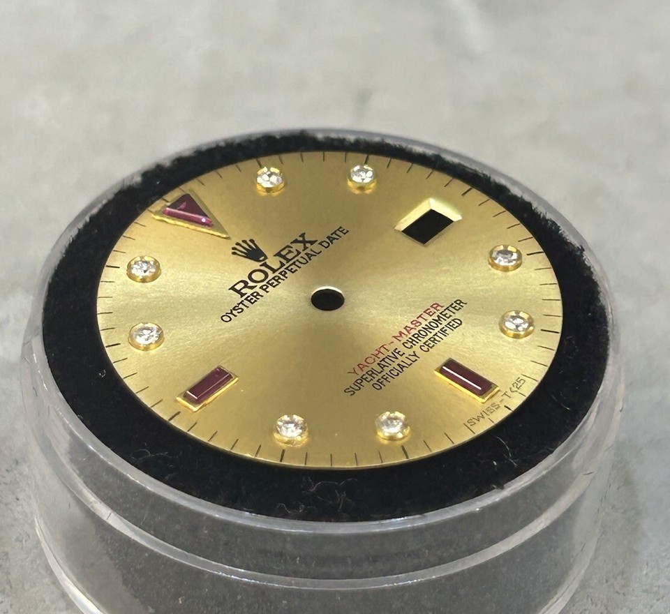 Rolex Yachtmaster Champagne Dial Custom Diamond Ruby Markers For Model ...