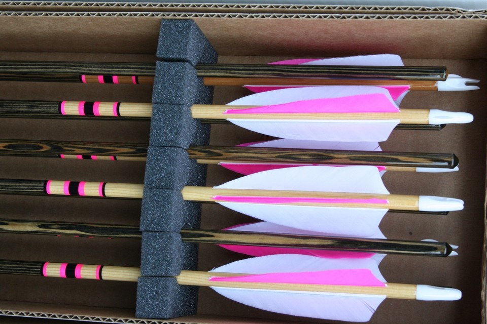 Premium Wood Arrows, Spined and Weight Matched. Dozen Packs | eBay