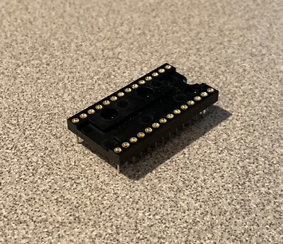 2 Pcs NEW AUGAT 28 pin DIP Socket Gold contacts Closed Frame IC Socket ...