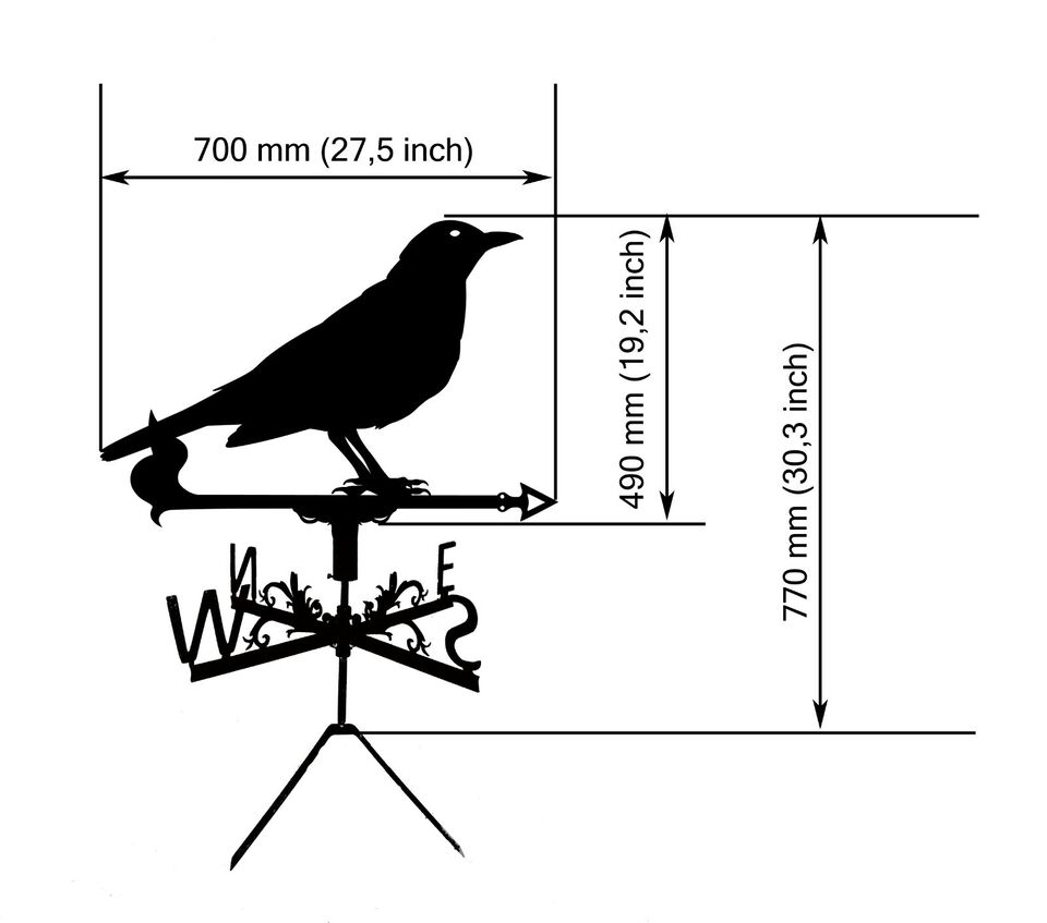 Crow Metal Weathervane, Weather Vane, raven home roof decor | eBay