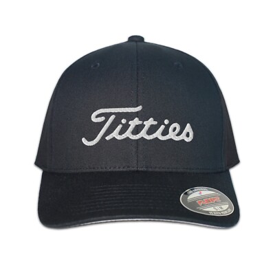 Titties Embroidered Logo FlexFit Hat Golf Hat Funny Adult Dad's Golf ...
