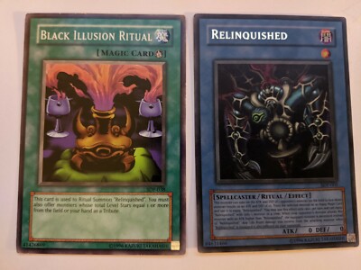 Yu-Gi-Oh! Relinquished SDP-001 and Black Illusion Ritual spd-038 | eBay