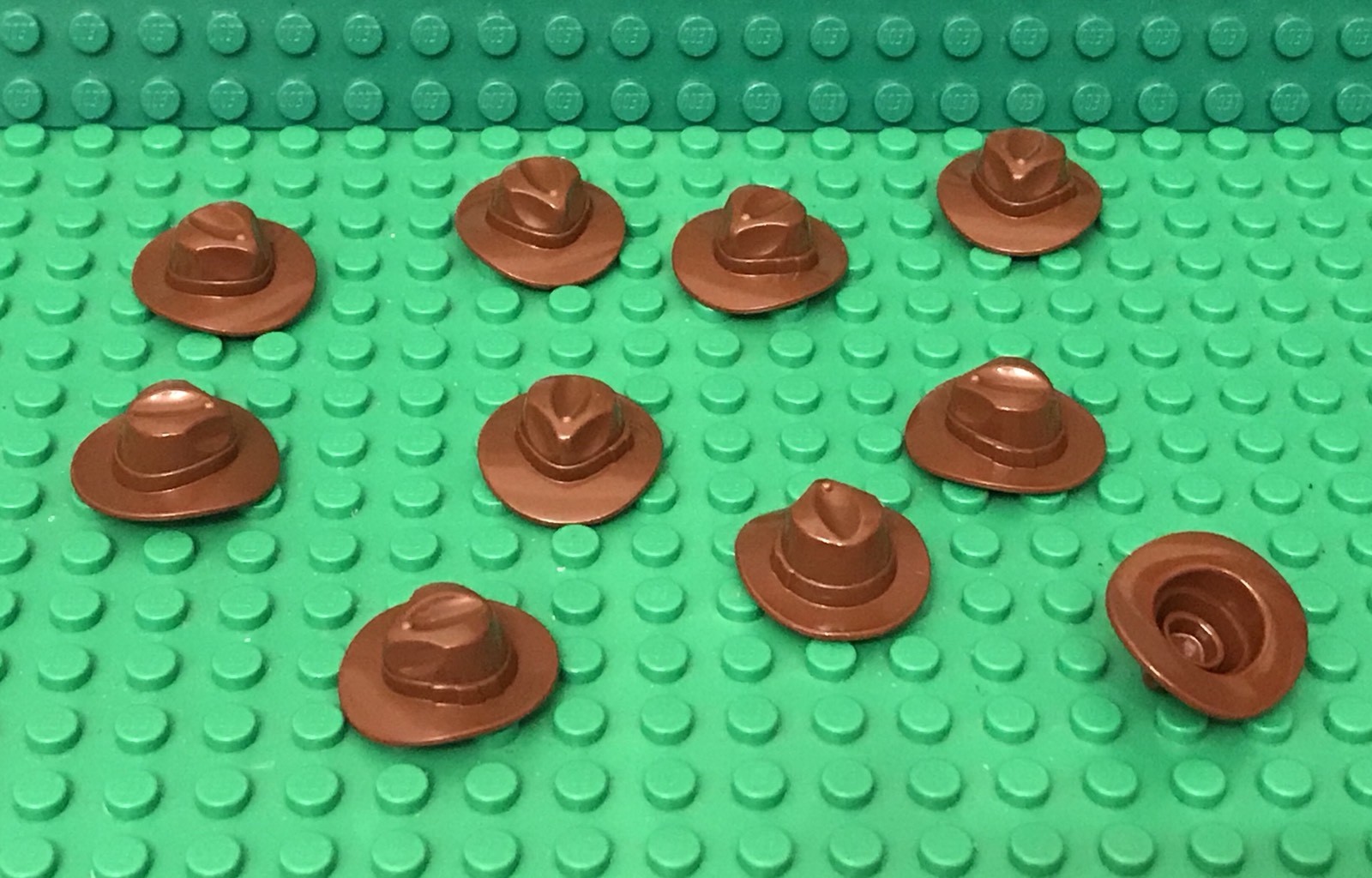 Lego 10 Reddish Brown Fedora Hat,Wide Brim Outback Style Mini Figures ...