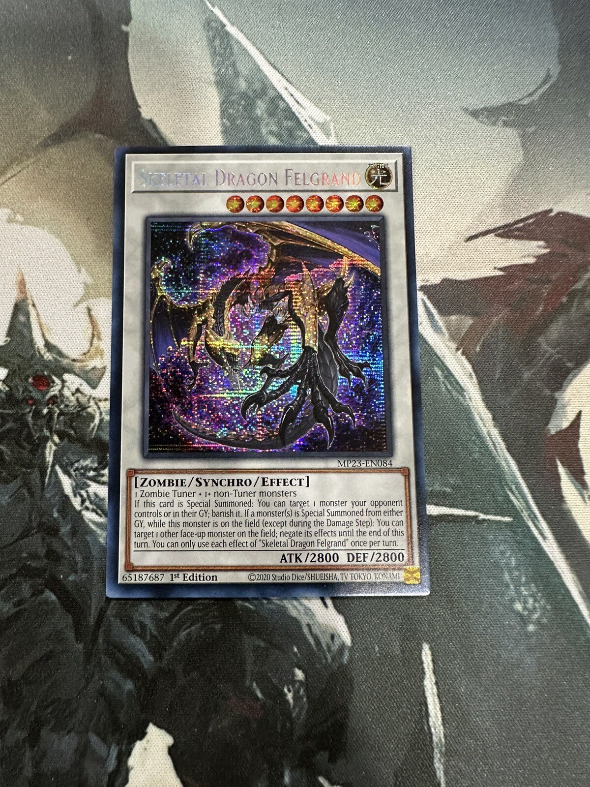 Yugioh Skeletal Dragon Felgrand Prismatic Secret Rare MP23 | eBay