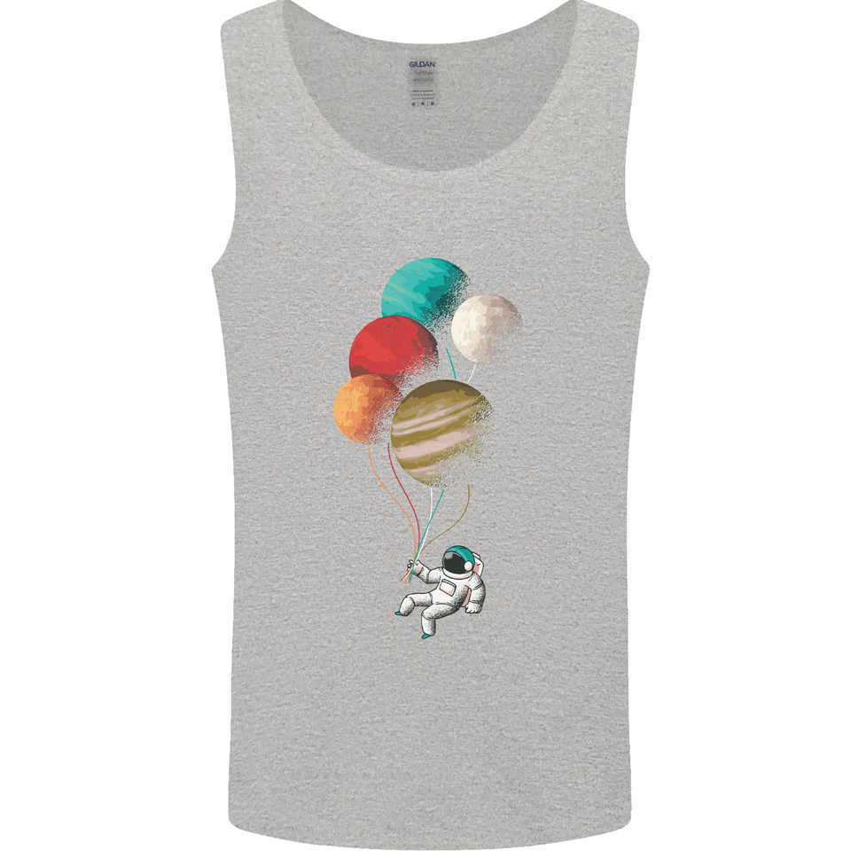 An Astronaut With Planets as Balloons Space Mens Vest Tank Top | eBay UK