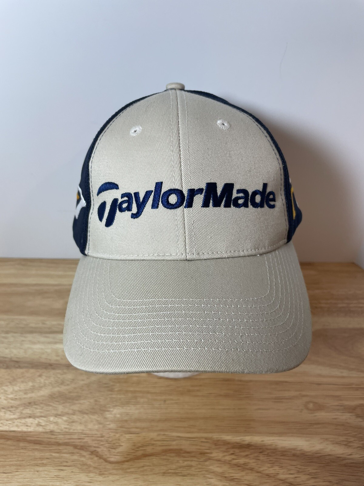 Taylormade Golf R7 Logo Throwback Trucker Hat Khaki/Blue Adjustable ...