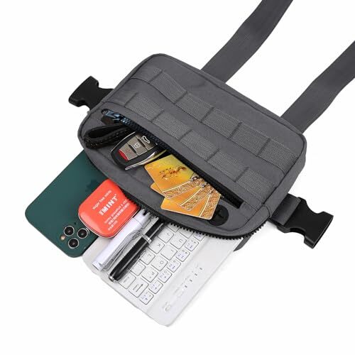 Outdoor Chest Bag For Men, EDC Chest Pack With Built-In Phone Holder ...