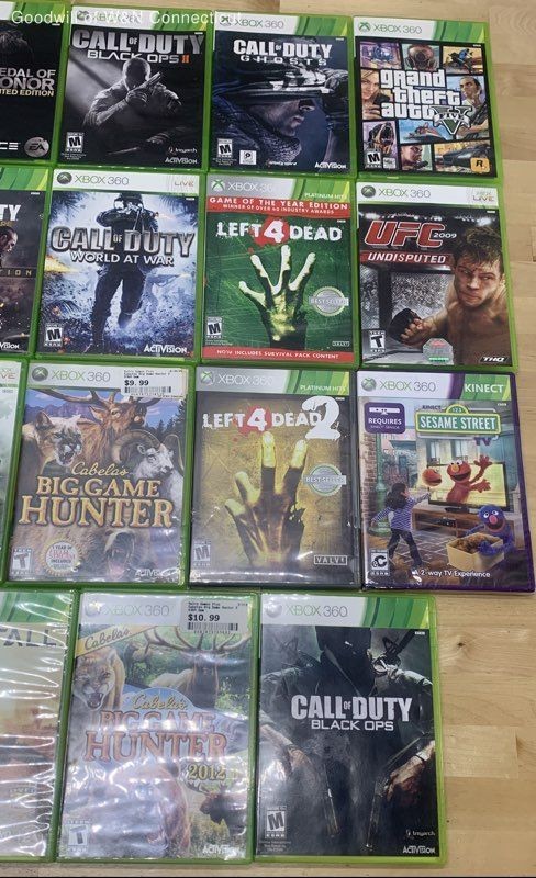Microsoft Xbox 360 Console Call of Duty Left 4 Dead GTA 23 Game Lot ...
