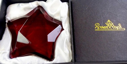 Rosenthal Crystal Signed Ruby Red Faceted Star Shaped 3 1/2 ...