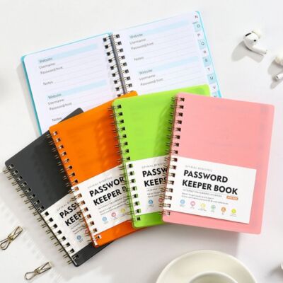 A6 Mini Size Spiral Password Keeper Book With Alphabetical Tabs ...