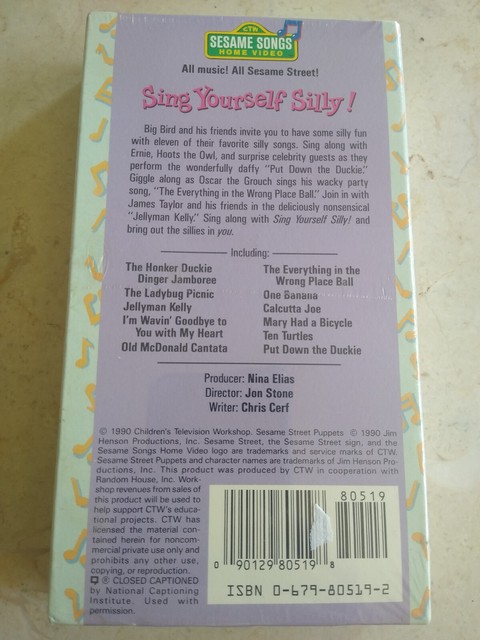 Sesame Street - Sing Yourself Silly (VHS, 1990) for sale online | eBay