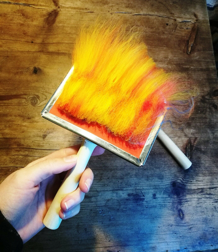 2PCS Handle Shedding Wool Carding Comb Felting Hand Carder Preparation ...