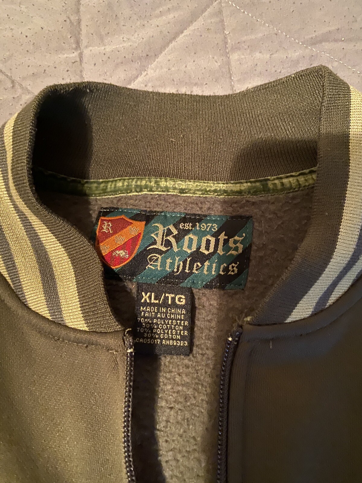 Roots Athletics Green Varsity Jacket Size XL - Gem