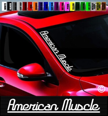 20" American Muscle #2 Flag Side Windshield Banner Car Decal Sticker ...