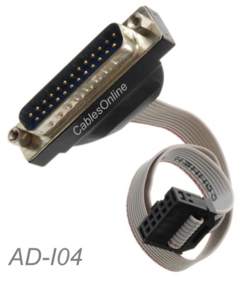 DB25 Male to 10-Pin (2x5) IDC Female Motherboard Header Serial RS232 ...