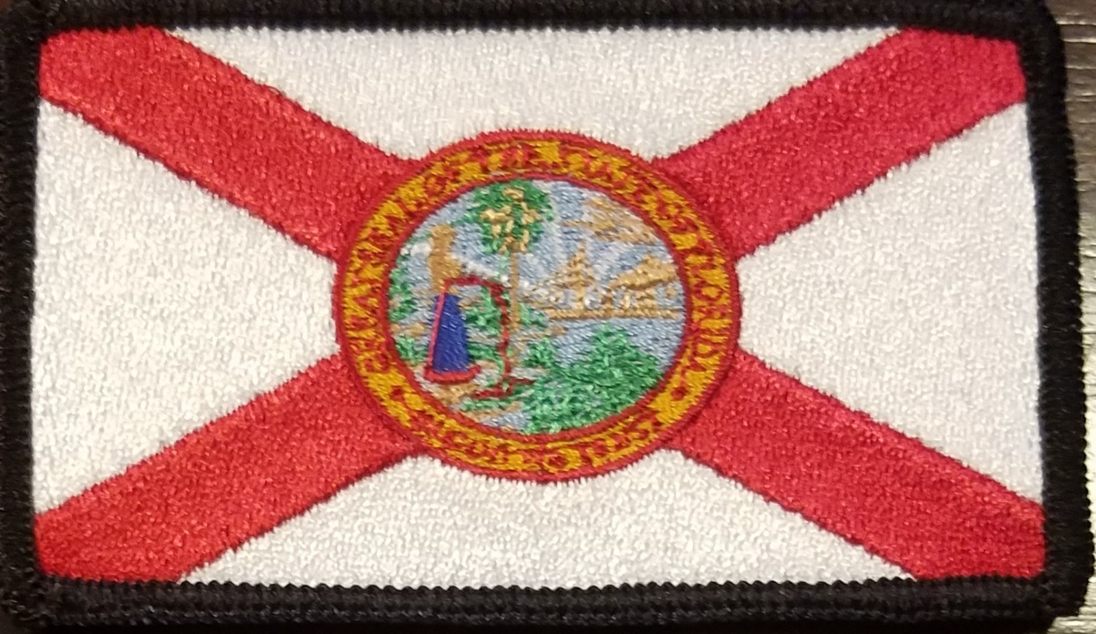 FLORIDA STATE Flag Tactical Patch With Hook Adhesive Fastener Black ...