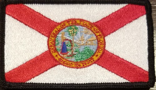 FLORIDA STATE Flag Tactical Patch With Hook Adhesive Fastener Black ...