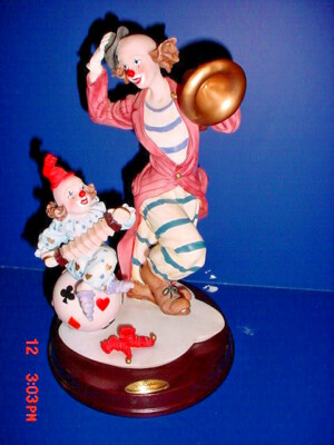 DE CAPOLI COLLECTION GOLD UNION CLOWN SITTING ON BALL 9 INCH | eBay