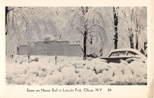 Olean New York Honor Roll Snow Scene Real Photo Antique Postcard K39450 ...