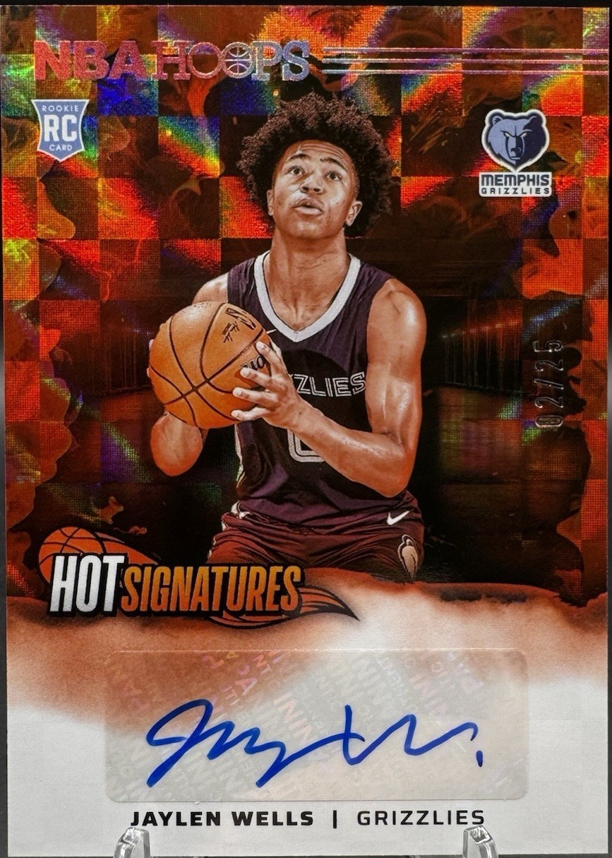 2024-25 Panini Nba Hoops - Hot Signatures Rookies Jaylen Wells #HSR-WEL ...