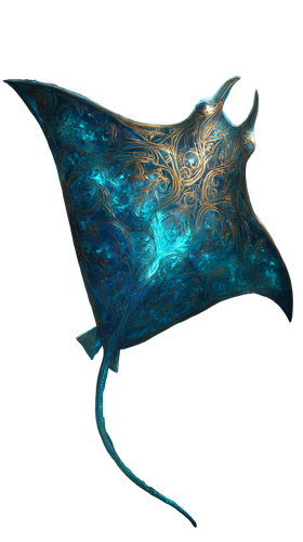 Aquamarine Manta Ray Vinyl Car Decal Sticker – Waterproof & UV ...